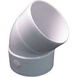 8 Inch PVC Sewer & Drain 45 Degree Elbow | PlumbersStock
