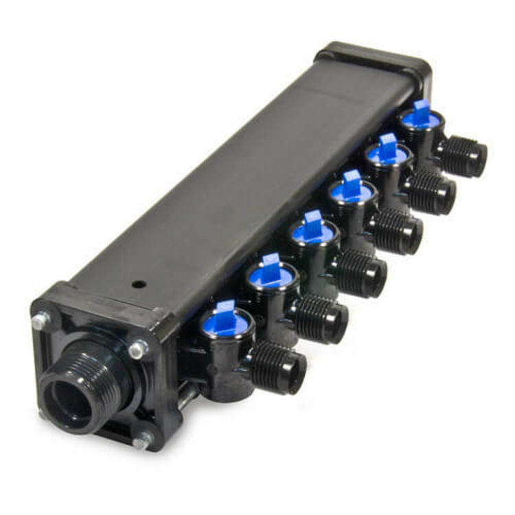 Viega 50063 MiniBloc 1/2", 6-Port Zero Lead PollyAlloy PEX Crimp