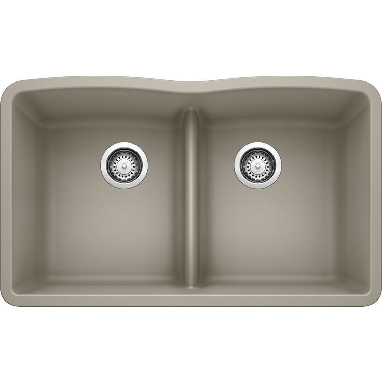 Blanco 442072 Truffle Diamond Equal Double-Bowl Sink, Low-Divide