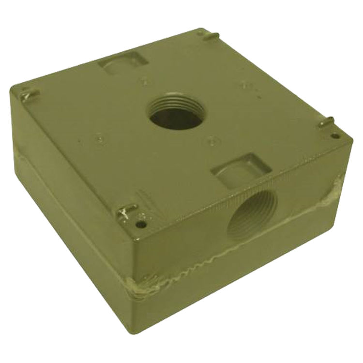 Teddico/BWF TGB-75V 2-Gang Outlet Box with 3 Threaded Outlets