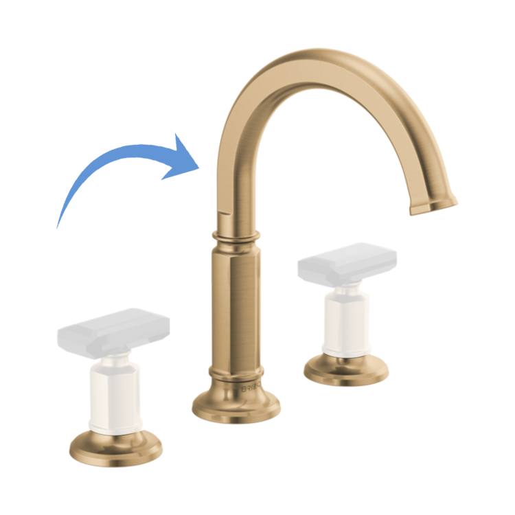 Brizo 65376LF-GLLHP Widespread Lavatory Faucet With Arc Spout - Less ...