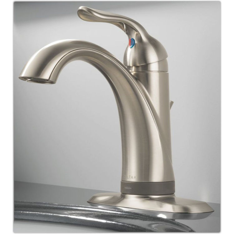 Delta Lahara Single Handle Bathroom Faucet with Touch2 O.Xt Technology ...