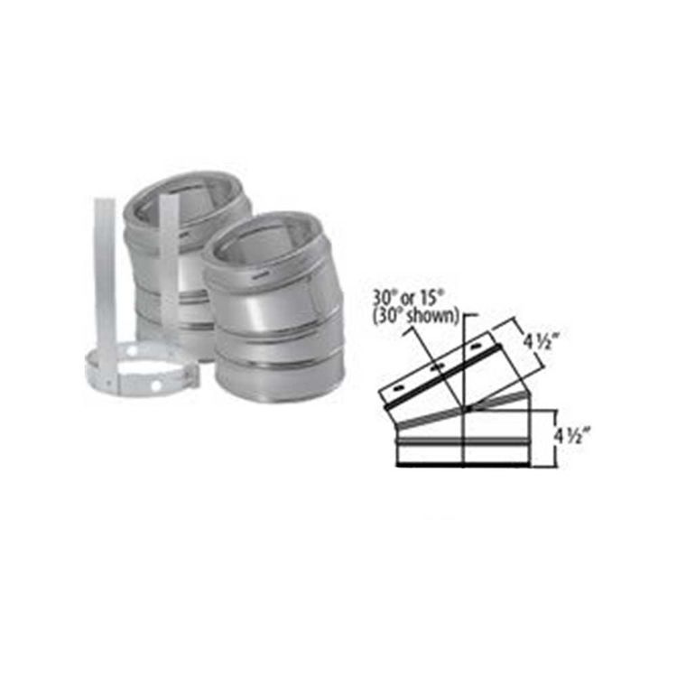 M&G DuraVent 8" DuraTech 30 Degree Elbow Kit - Stainless Steel ...