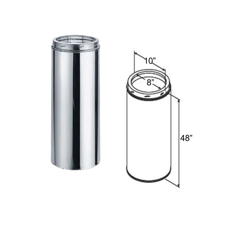 DuraVent 8DT-48CF 8-Inch x 48-Inch DuraTech Galvalume Chimney Pipe