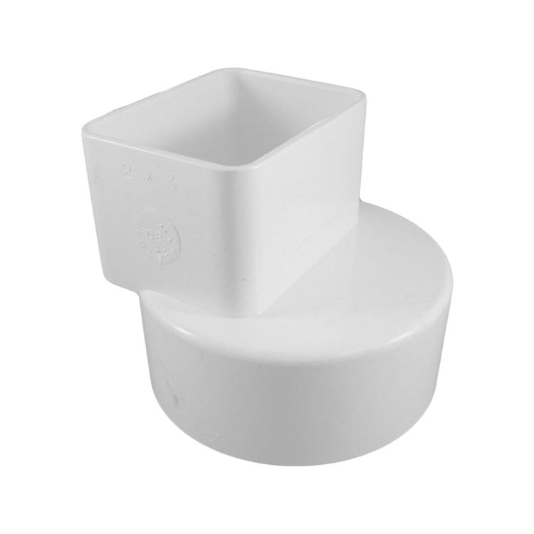 Plastic Trends PVCSDSPA334 P1926 SDR35 Flush Downspout Adapter, 3"x4"x4"
