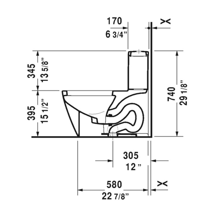 Duravit 2133010005 Starck 2 Single Flush One-Piece Floor Mounted ...