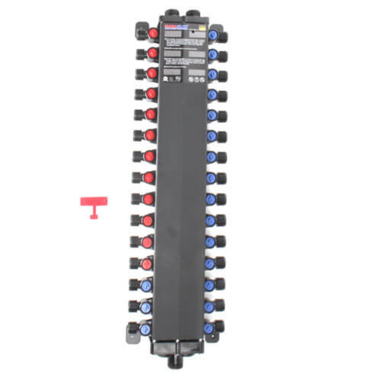 Viega 50303 ManaBloc 30-Port, 1/2" PEX Crimp Manifold, (12 Hot/18 Cold)