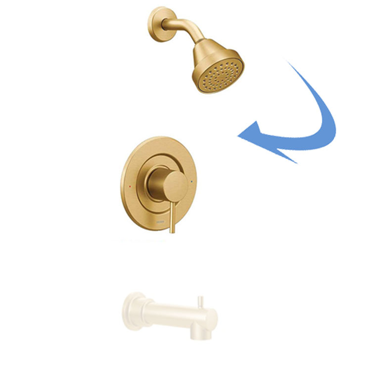 Moen T2192BG Align Posi-Temp Shower Only Trim, Brushed Gold