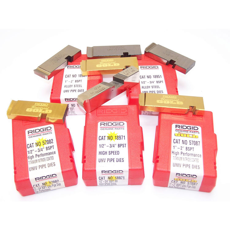RIDGID 57087 BSPP GOLD HS SS RH cut 1 to 2 inch 11 TPI Universal Dies