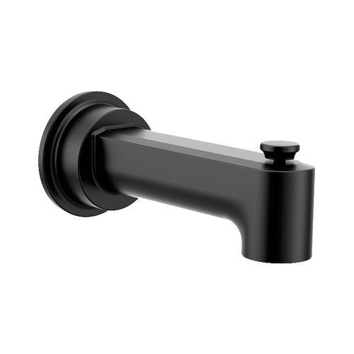 Moen Greenfield 7-7/16in Matte Black Diverter Tub Spout with 1/2in slip ...