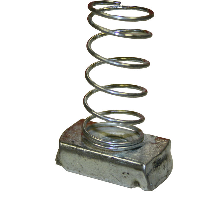 1/2" Plated Strut Nut With Spring | PlumbersStock